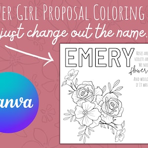Flower Girl Proposal Coloring Card - TEMPLATE - Etsy