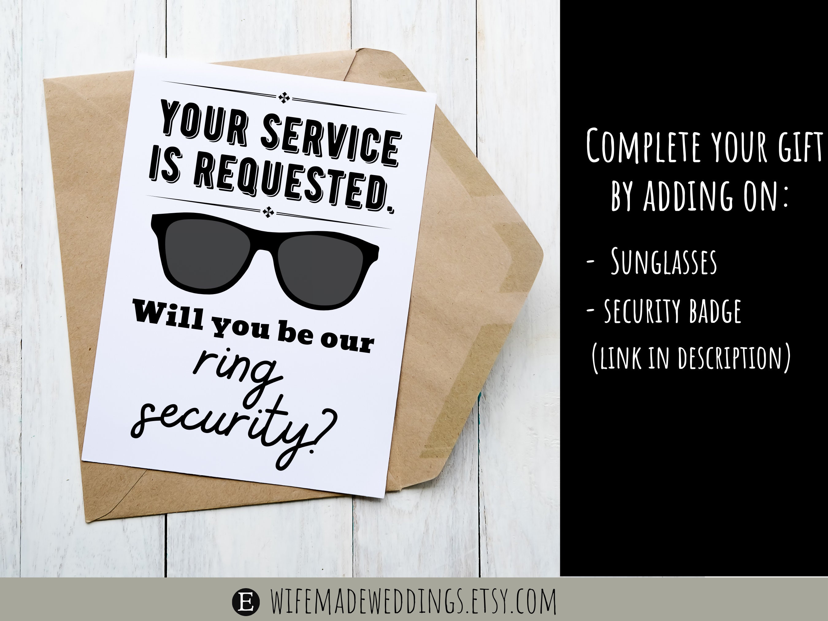 Ring Security Card Printable for Wedding Ring Security Proposal or Ring ...
