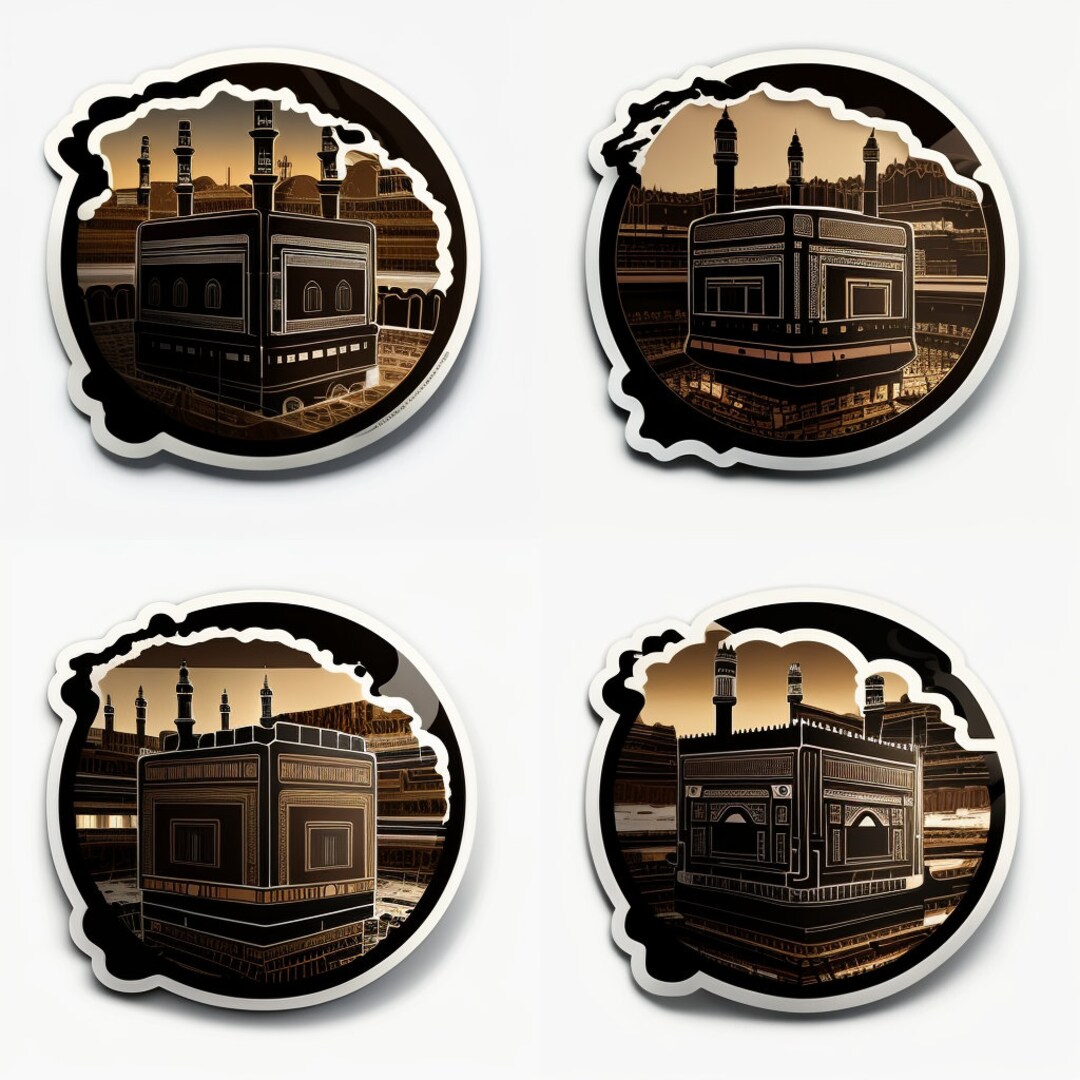 4 Pages of Four Kaaba Stickers islamic Sticker - Etsy