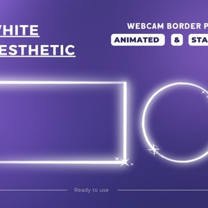 White Animated Webcam Overlay Neon Border | Animated Webcam Frame ...