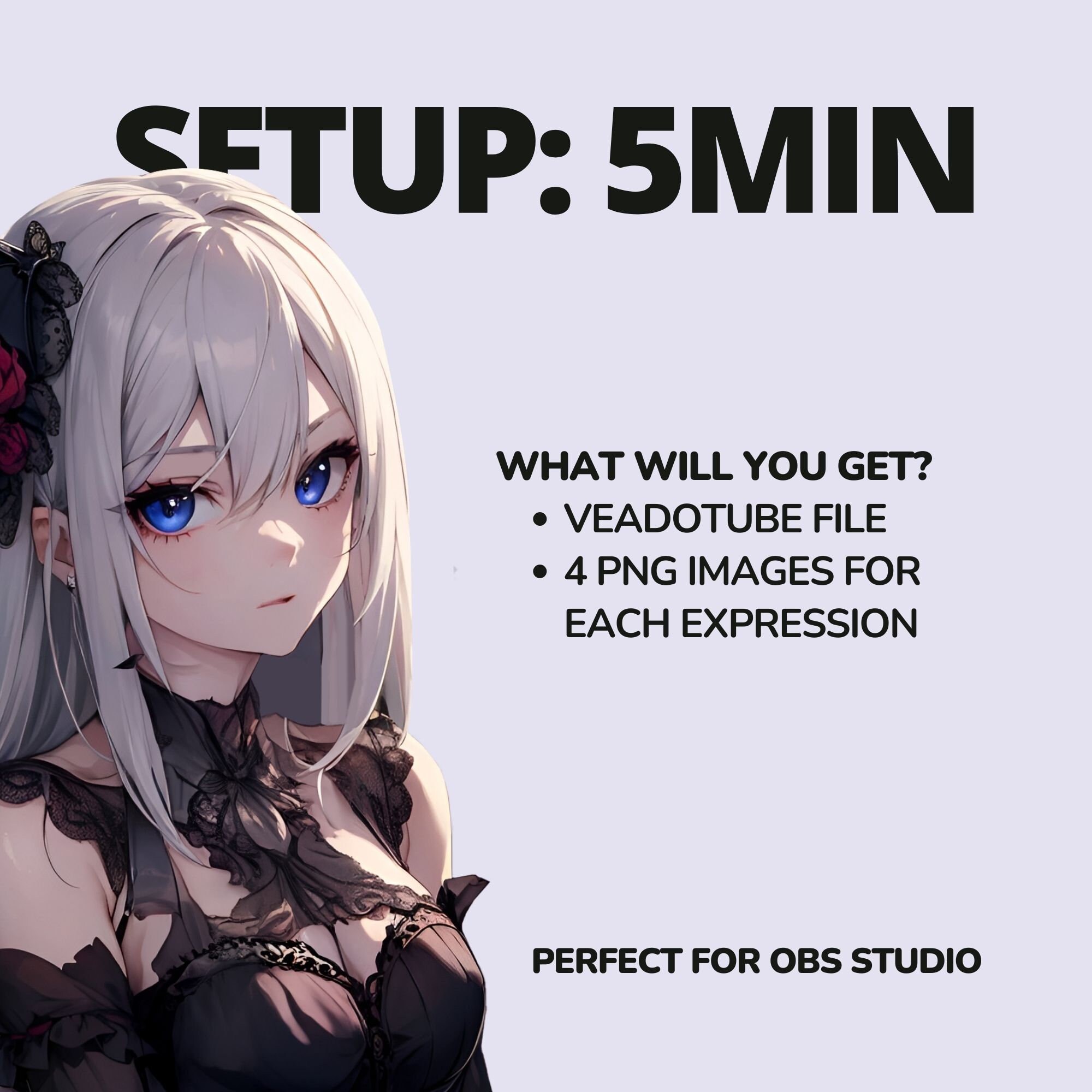 Cute Pngtuber Twitch Streaming Pngtuber Girl Avatar Easy to Set up ...