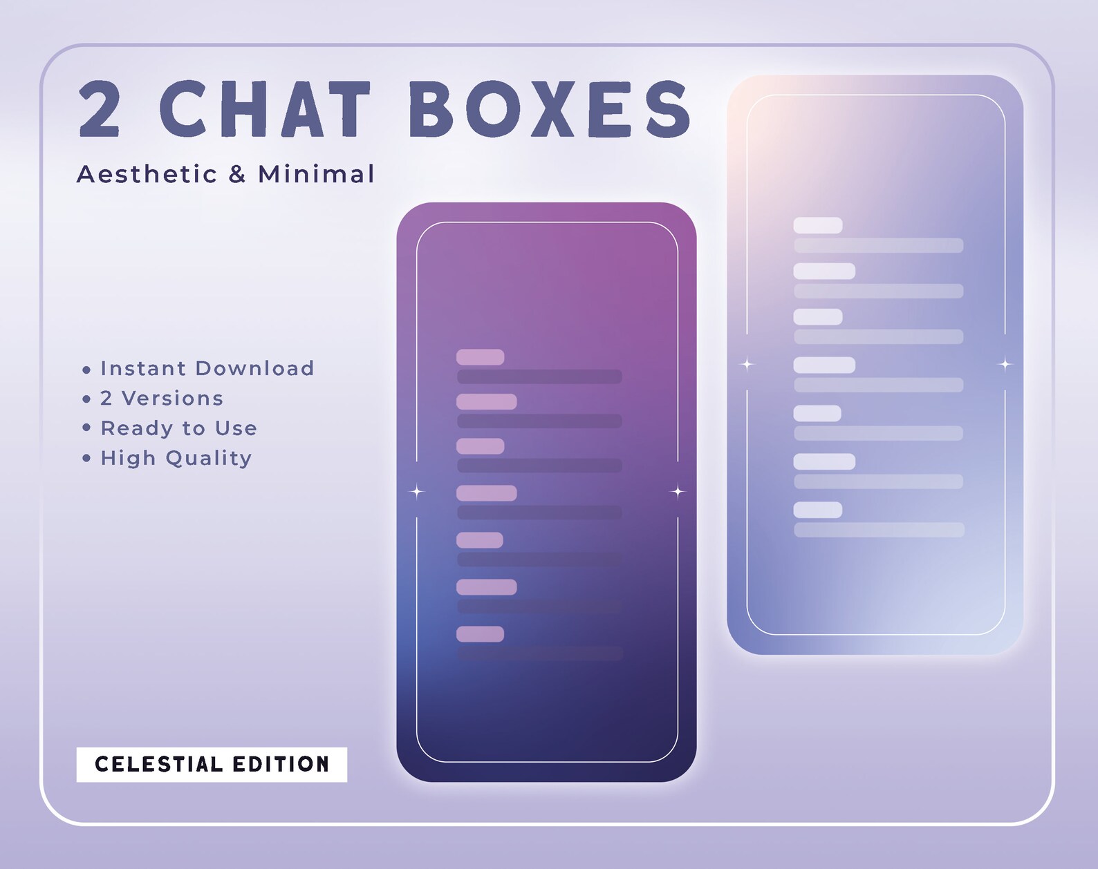 2 Pastel Purple Cute Minimal Aesthetic Twitch Chatbox Cute Chat Box ...