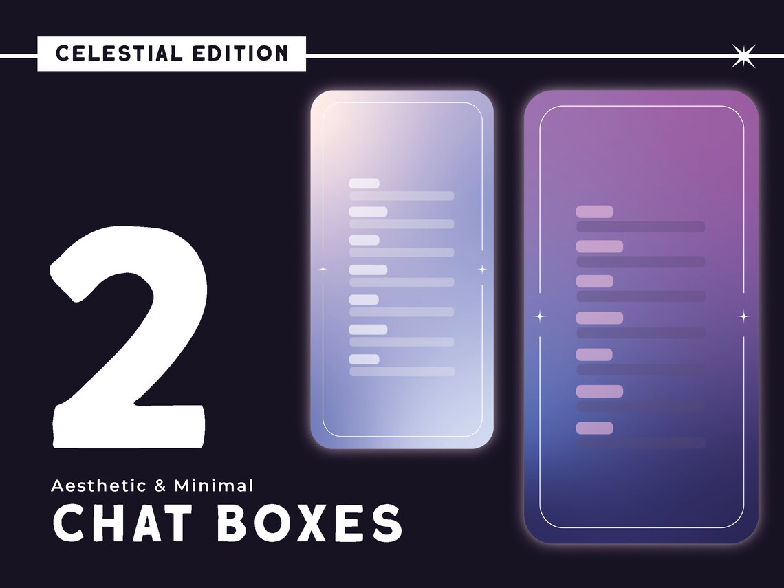 2 Pastel Purple Cute Minimal Aesthetic Twitch Chatbox | Cute Chat Box ...