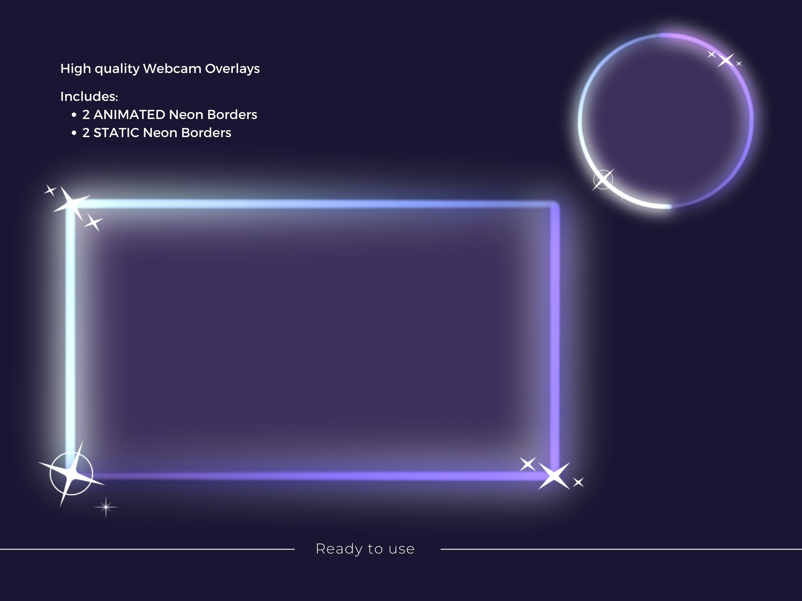 PASTEL PURPLE Animated Neon Webcam Frame | Aesthetic Facecam Twitch ...
