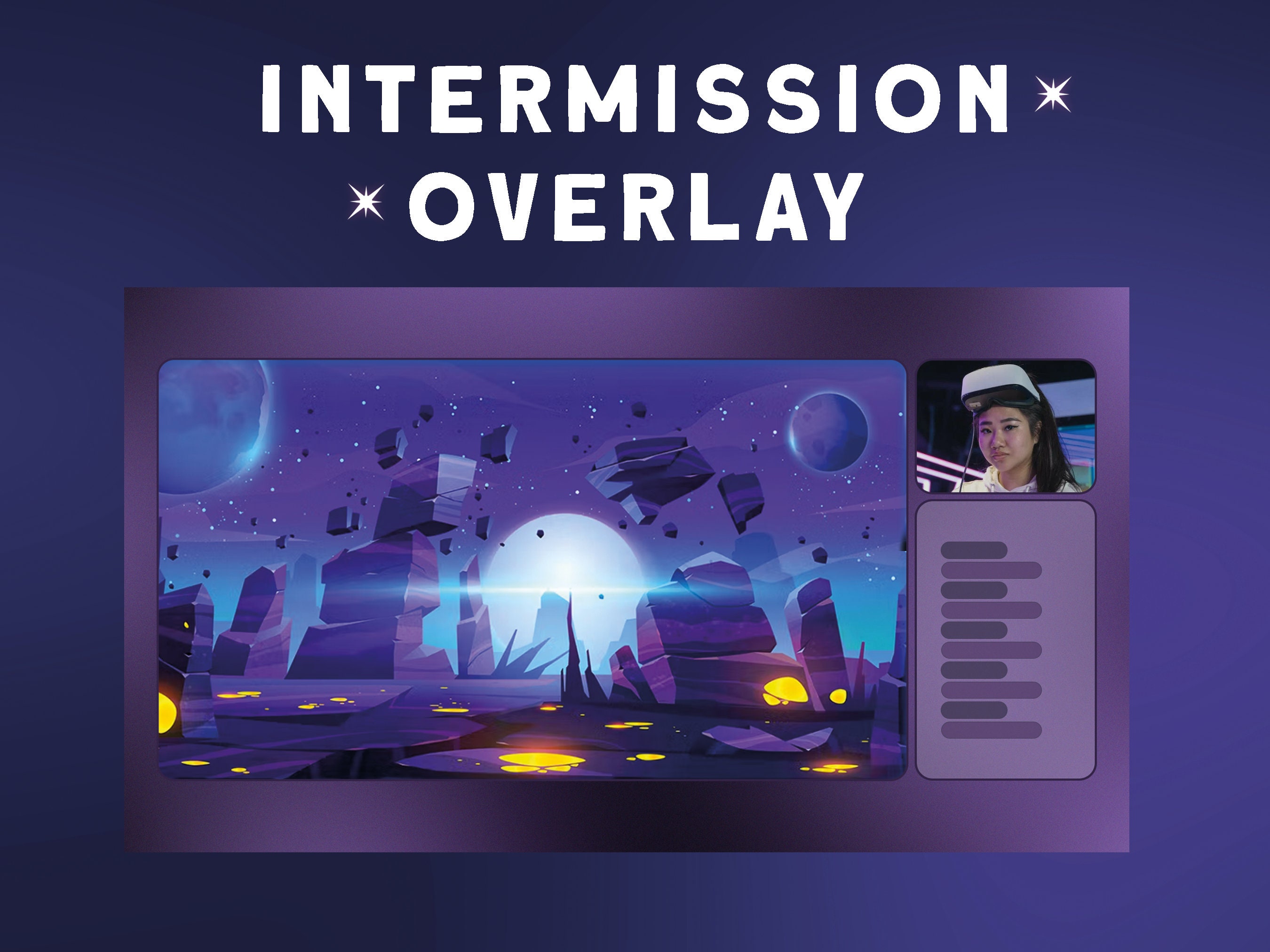 Aesthetic STATIC Twitch Pack Dreamy Purple Streamer Package 1 Overlays ...