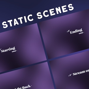 Aesthetic STATIC Twitch Pack | Dreamy Purple Streamer Package | 1 ...