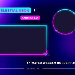 Animated Neon Webcam Frame Pack | Aesthetic Facecam Gradient Twitch ...
