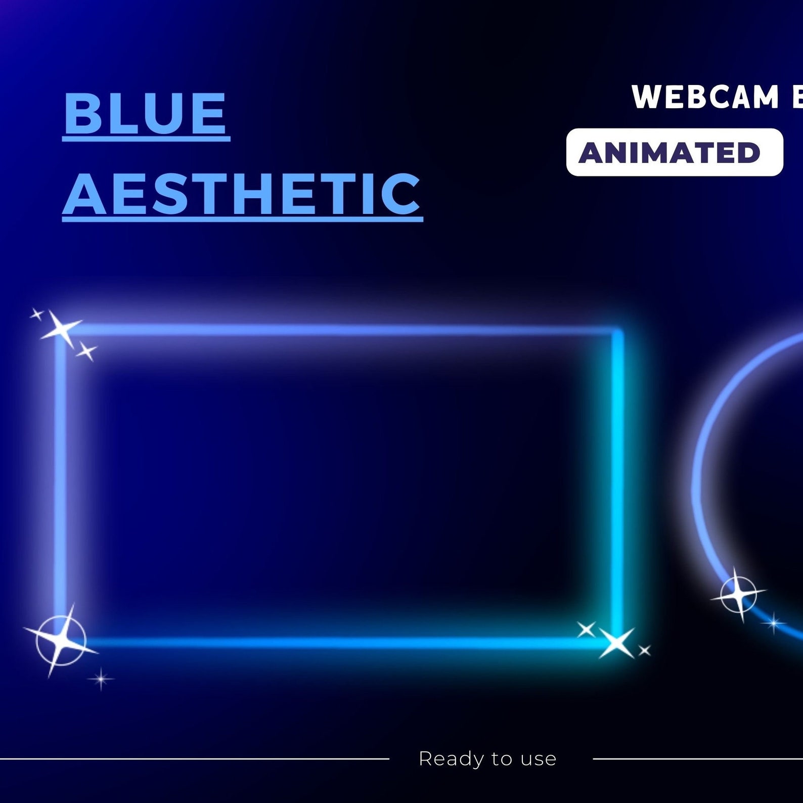 Animated Neon Blue Webcam Overlay Pack Aesthetic Facecam - Etsy