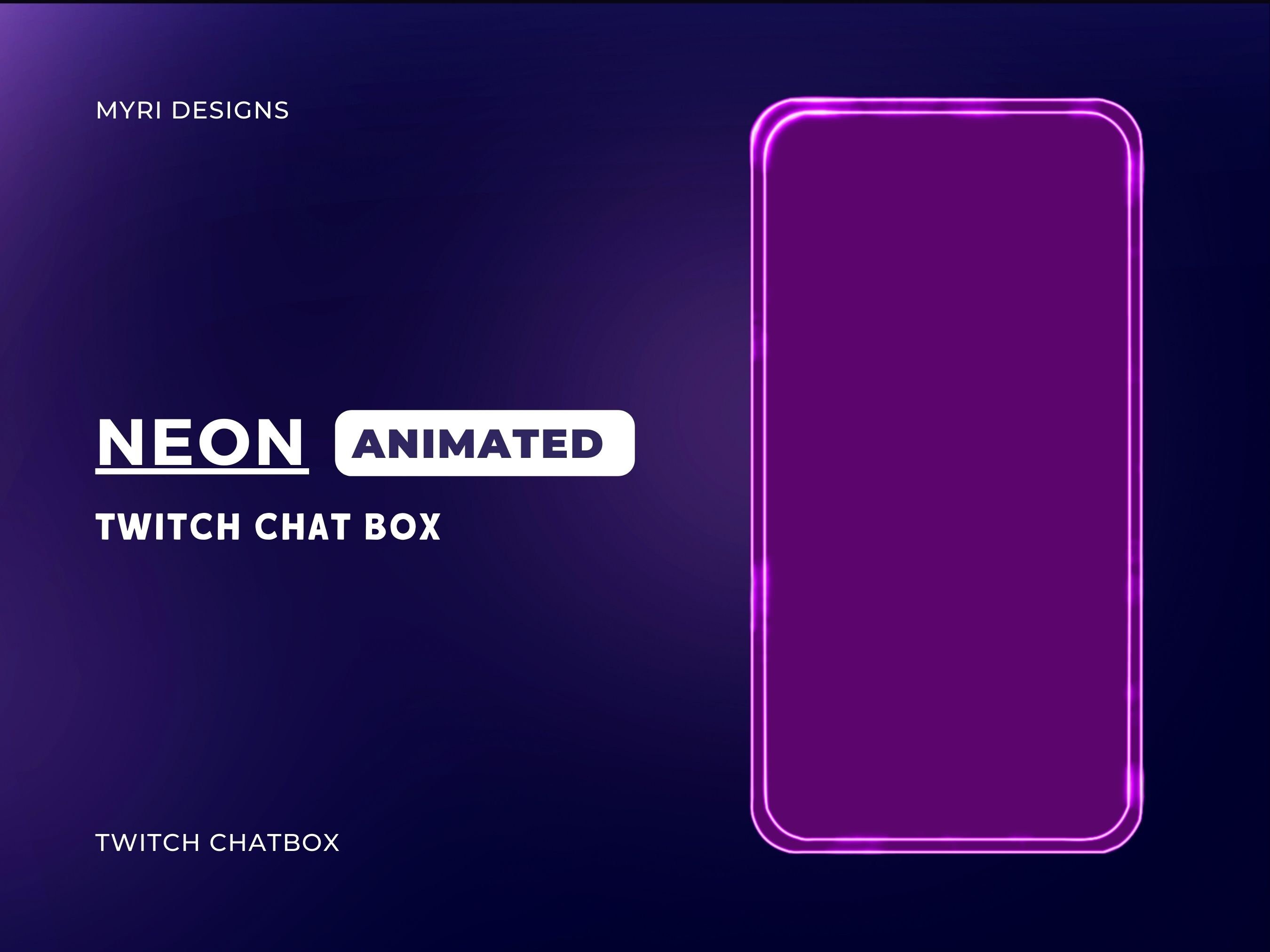 Pink NEON Minimal Aesthetic Twitch Animated Chatbox Cute - Etsy