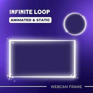 White Animated Webcam Overlay Neon Border | Animated Webcam Frame ...