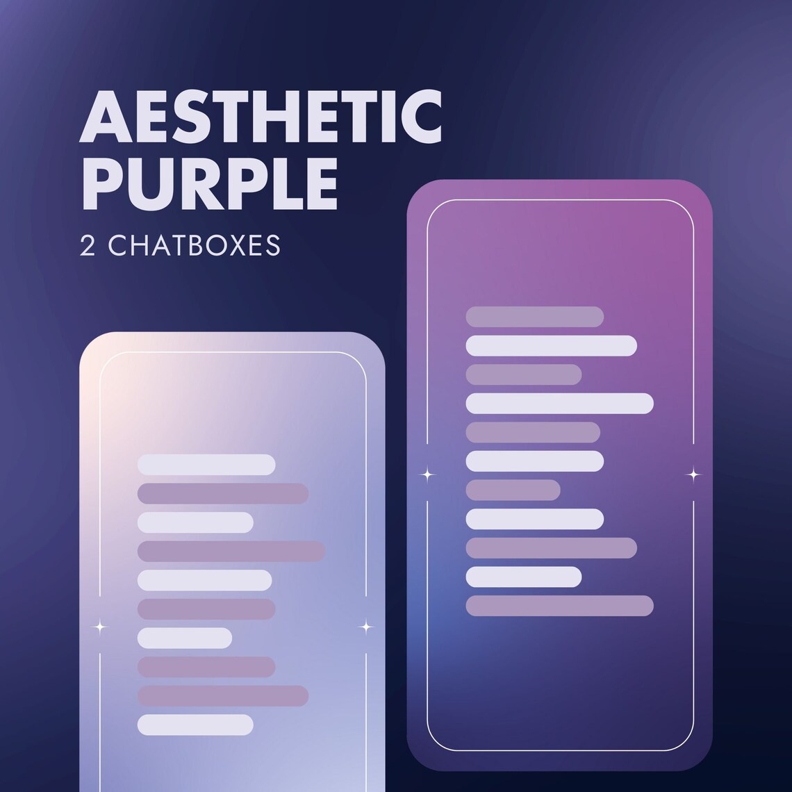 2 Pastel Purple Cute Minimal Aesthetic Twitch Chatbox | Cute Chat Box ...