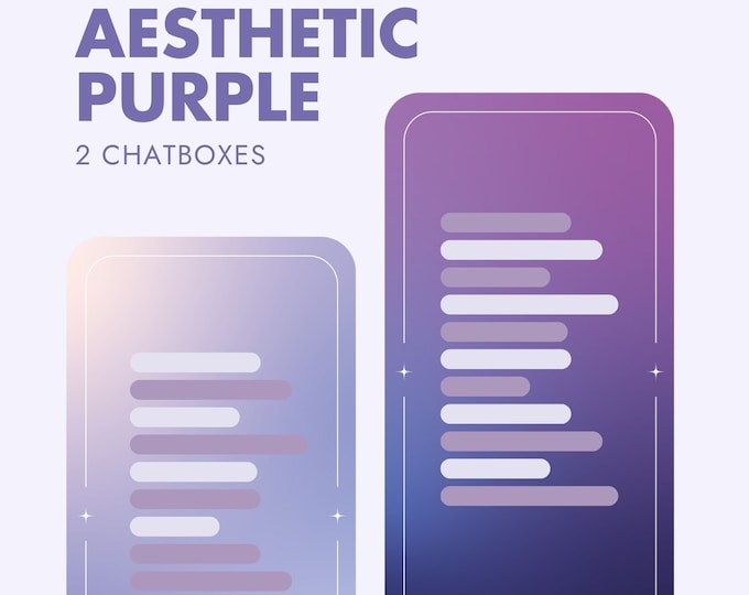 2 Pastel Purple Cute Minimal Aesthetic Twitch Chatbox | Cute Chat Box ...