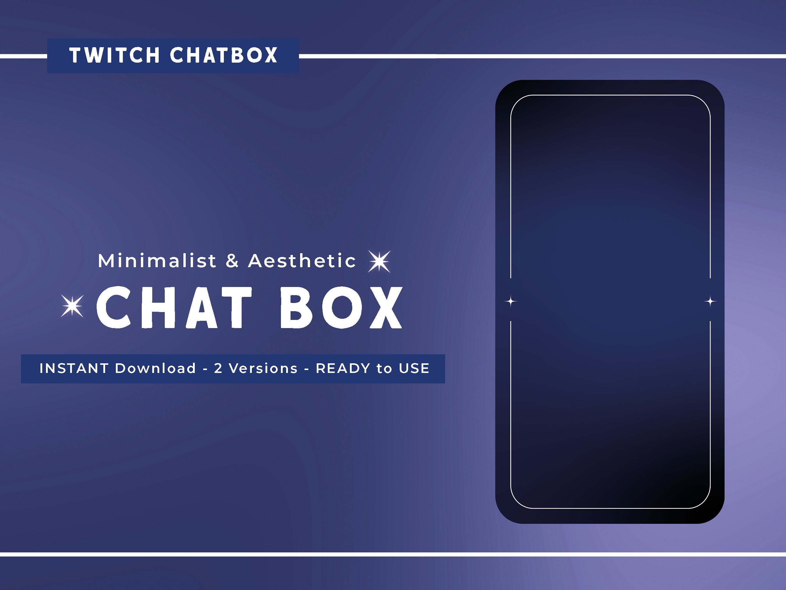 2 Pastel Blue Cute Minimal Aesthetic Twitch Chatbox | Cute Chat Box ...