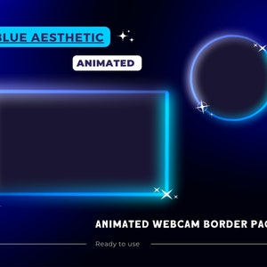 Animated Neon Blue Webcam Overlay Pack | Aesthetic Facecam Twitch ...
