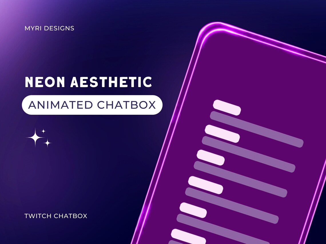 Pink NEON Minimal Aesthetic Twitch Animated Chatbox Cute - Etsy