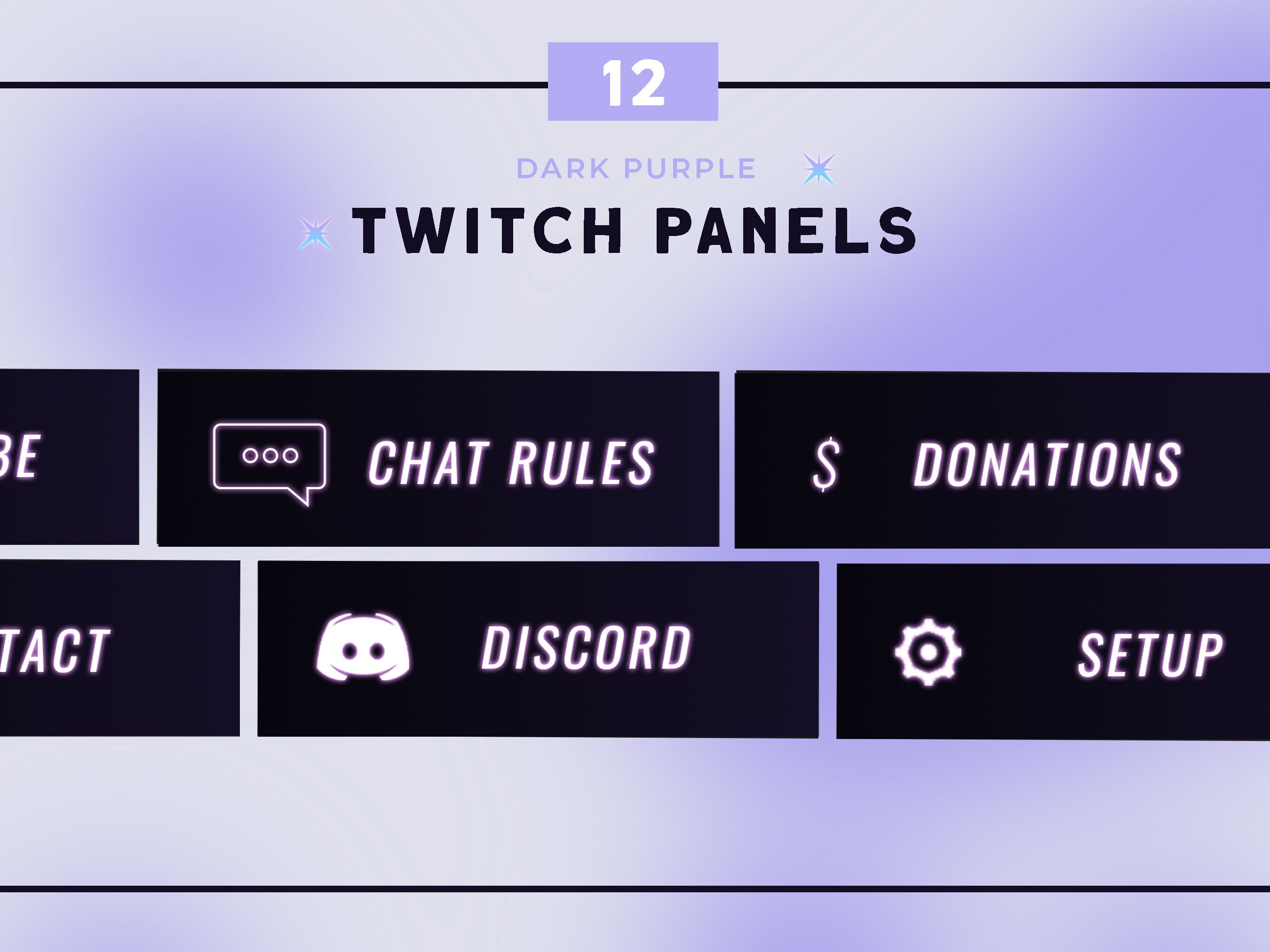 Dark Purple Animated Twitch Pack Overlays, Twitch Panels, Scenes ...