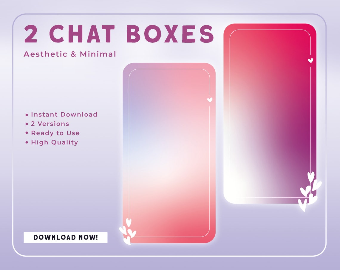 Pink Chatbox Pastel Cute Minimal Twitch Chatbox Chat Box Streamers OBS ...