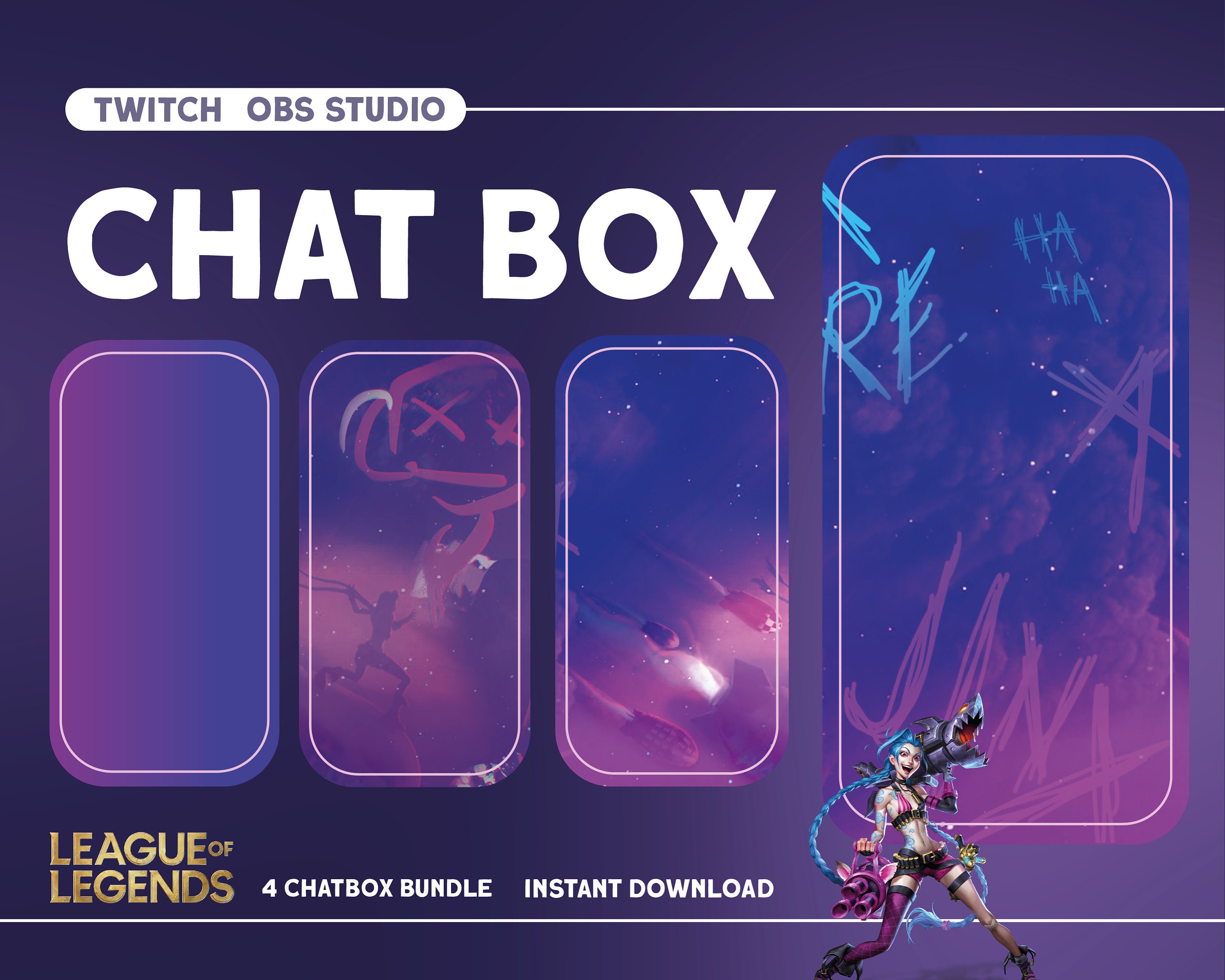 Twitch Chatbox | League of Legends - JINX Cute Aesthetic Chat Box for ...