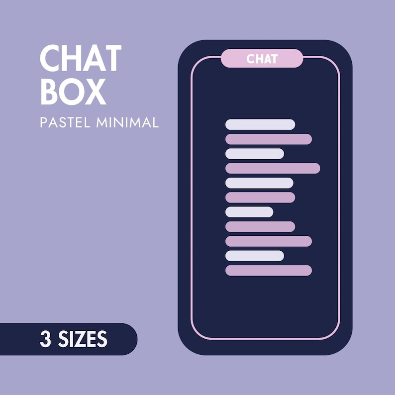 Minimal Aesthetic Twitch Chatbox Cute Chat Box for Streamers 3 Sizes ...