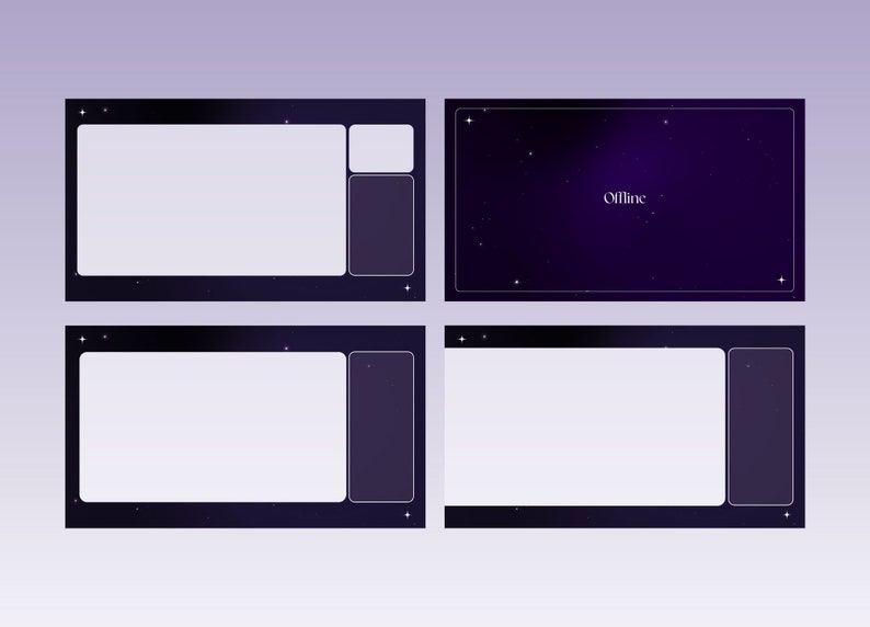 Dark Purple Animated Twitch Pack Overlays, Twitch Panels, Scenes ...