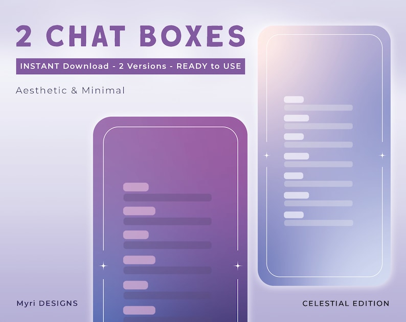 Pastel Purple Twitch Chatbox | Minimal Aesthetic Overlay (PNG) - Etsy