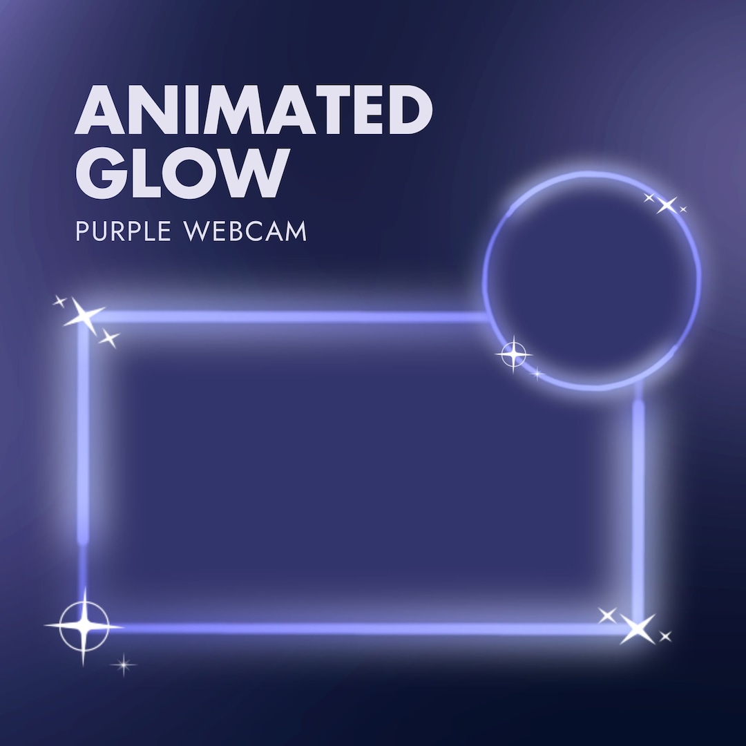 PURPLE Animated Neon Webcam Frame Pack | Aesthetic Facecam Twitch ...