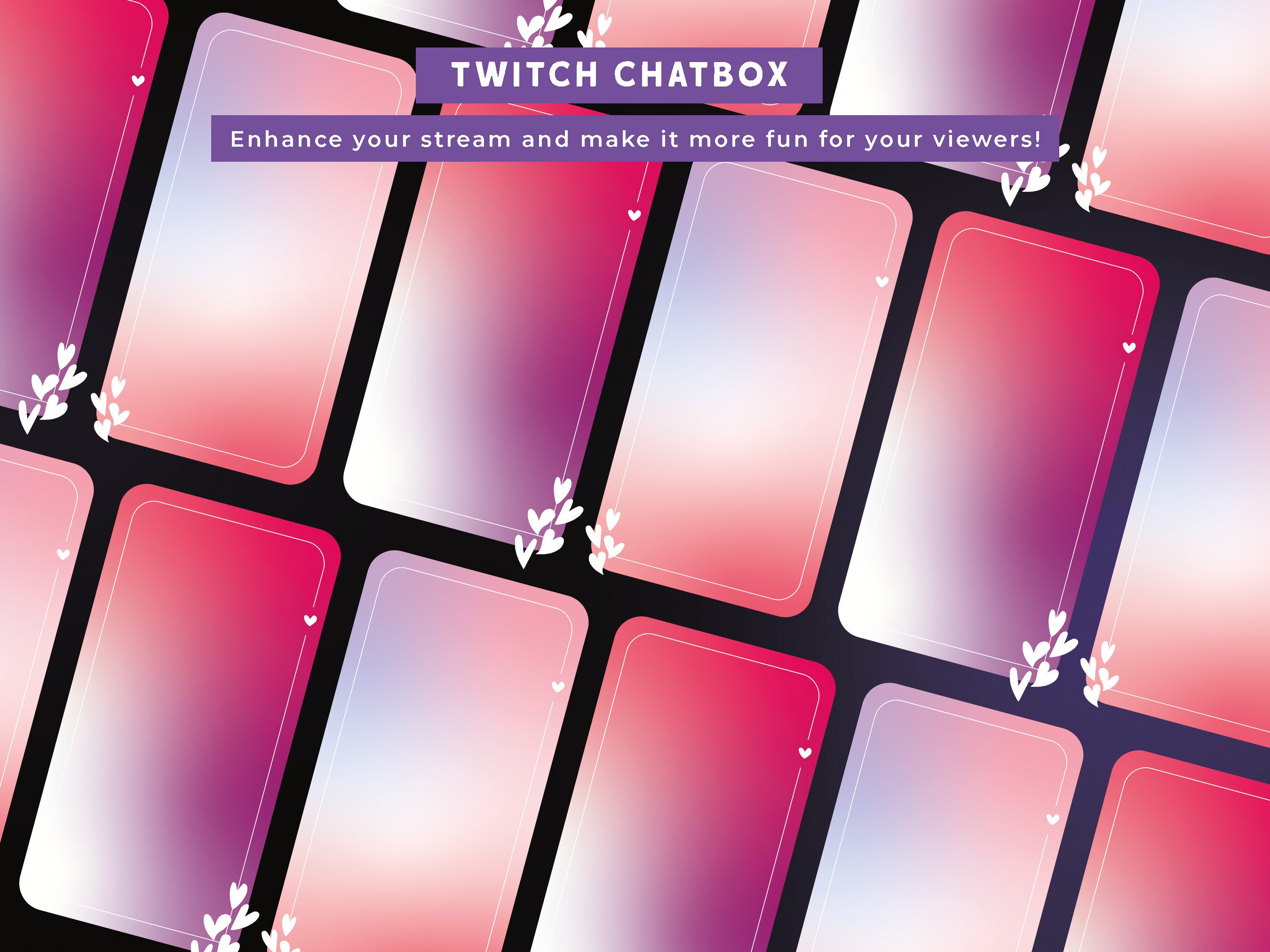 Pink Chatbox Pastel Cute Minimal Twitch Chatbox Chat Box Streamers OBS ...