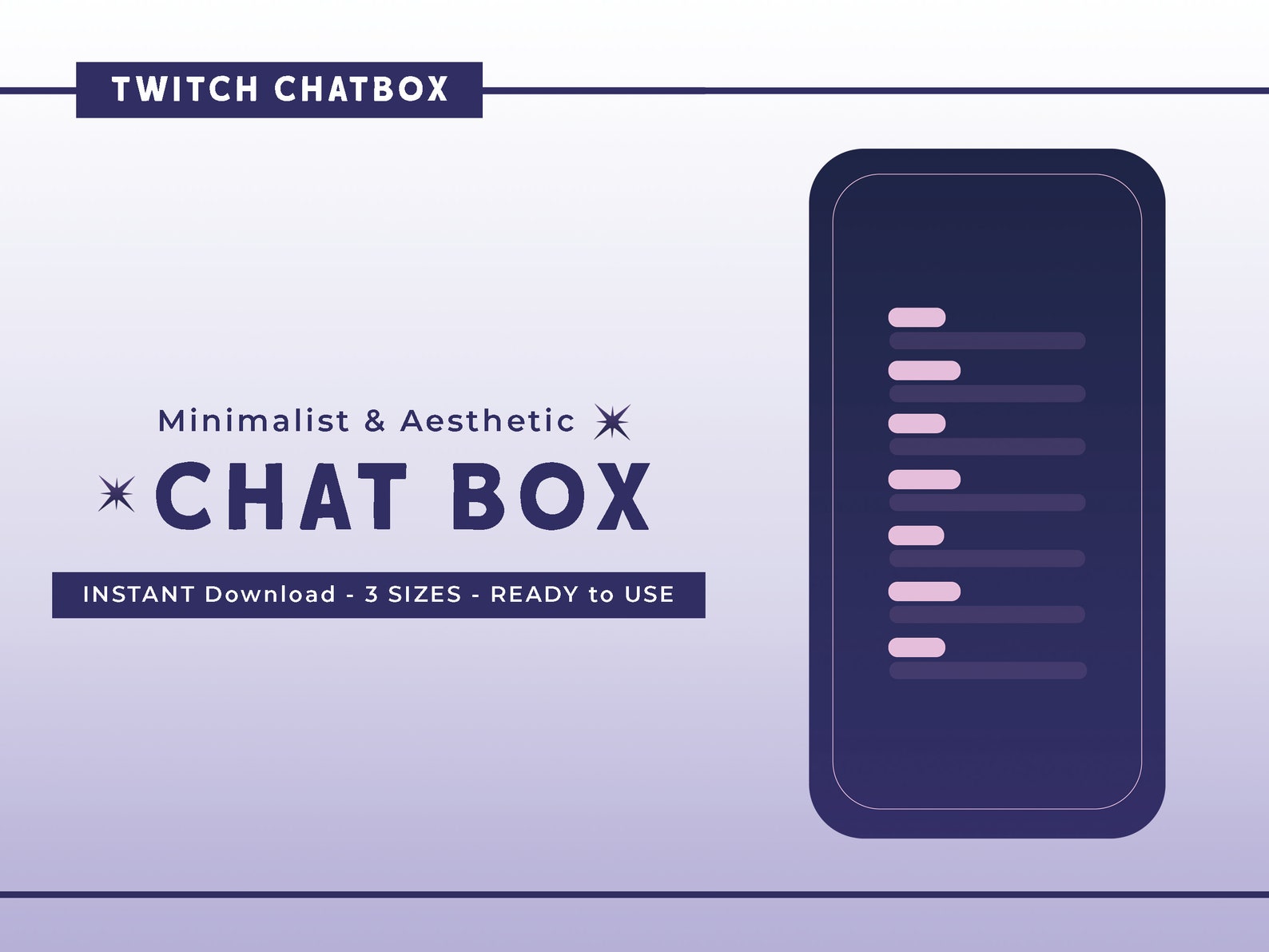 Minimal Aesthetic Twitch Chatbox Cute Chat Box for Streamers 3 Sizes ...