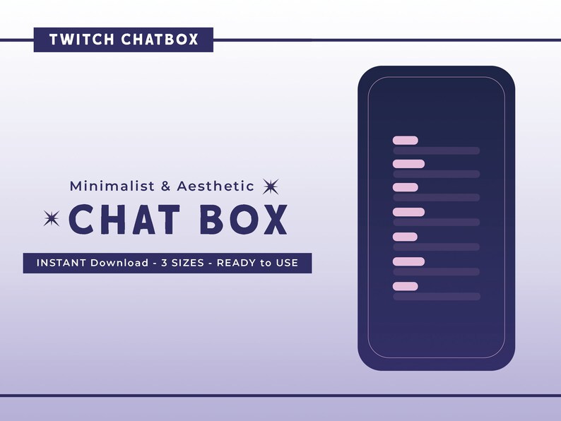 Minimal Aesthetic Twitch Chatbox Cute Chat Box for Streamers 3 Sizes ...