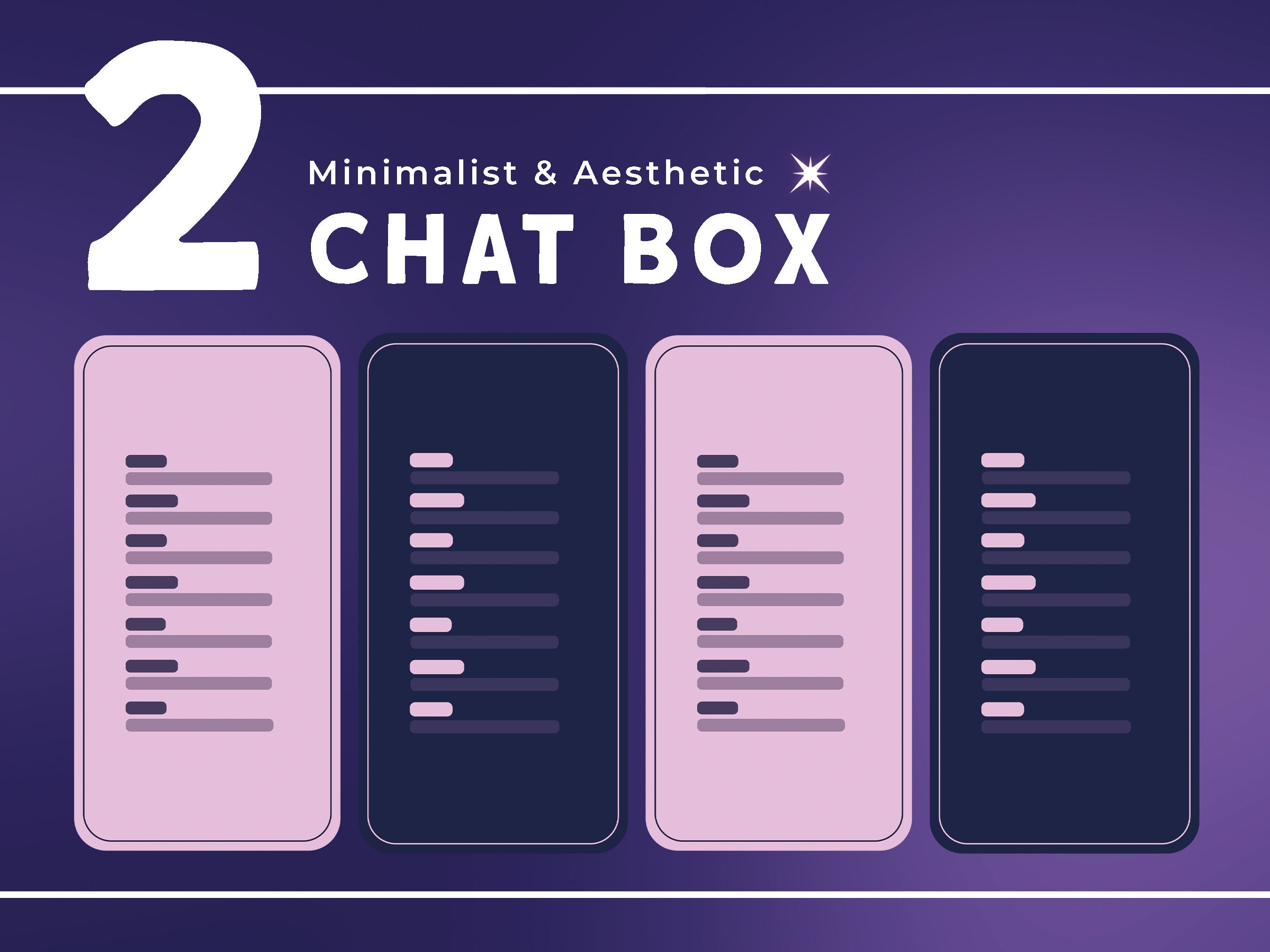 2 Purple Pink Cute Minimal Aesthetic Twitch Chatbox | Cute Chat Box ...