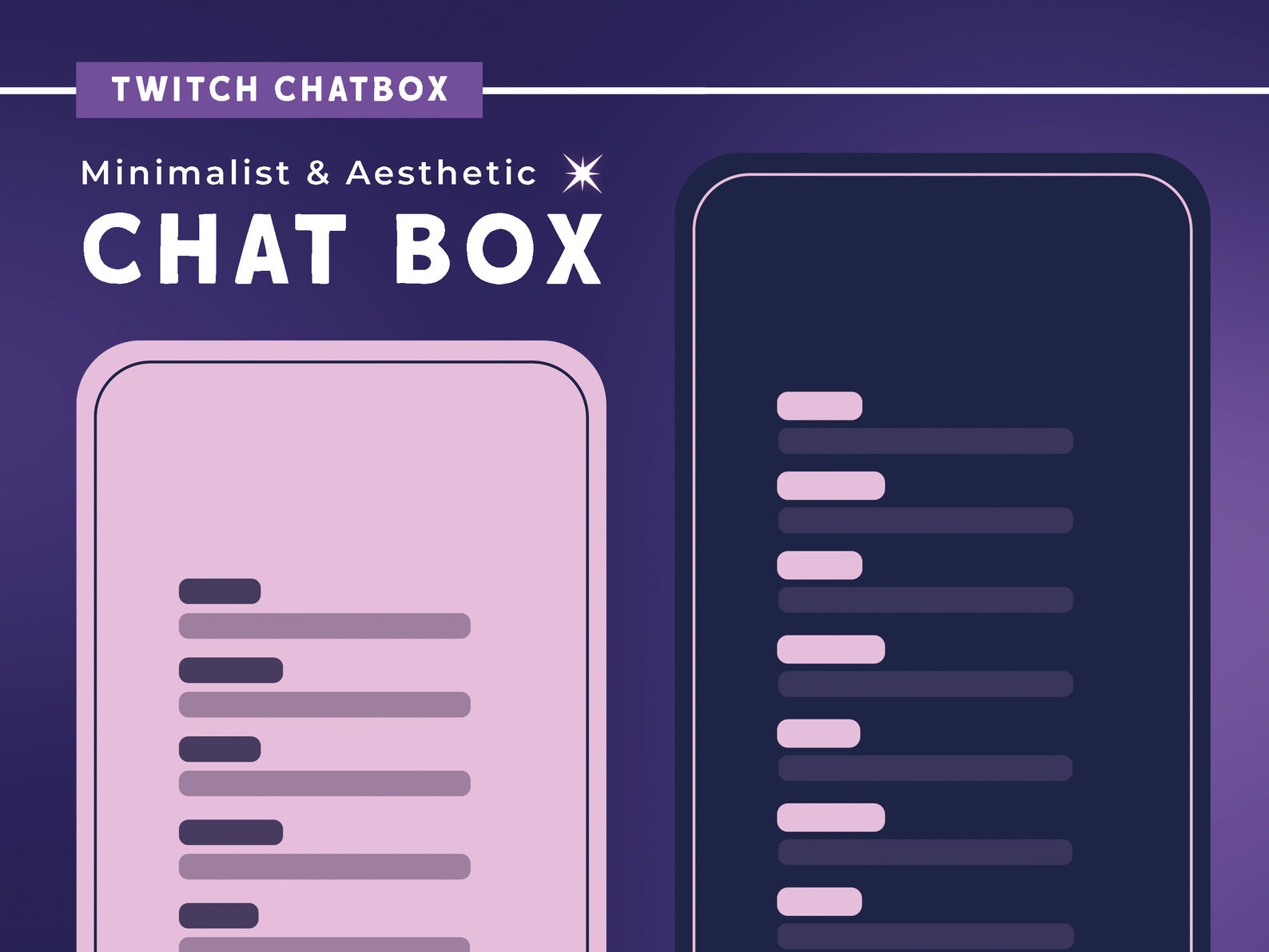 2 Purple Pink Cute Minimal Aesthetic Twitch Chatbox Cute - Etsy