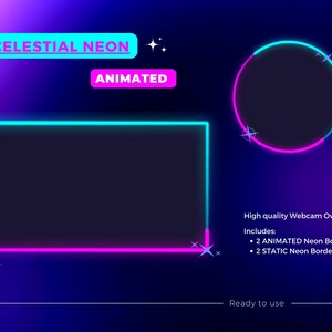 Animated Neon Webcam Frame Pack | Aesthetic Facecam Gradient Twitch ...