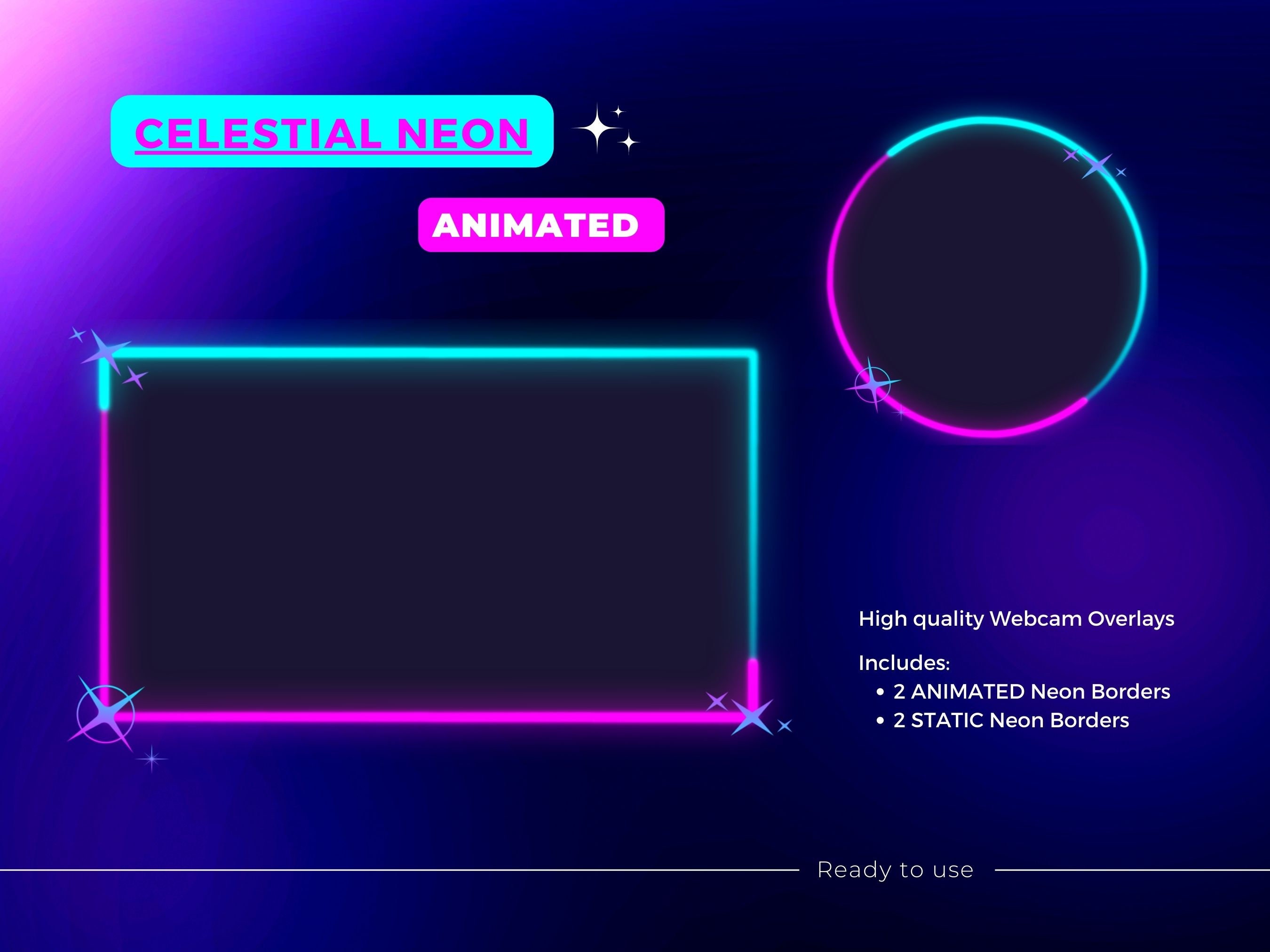 Animated Neon Webcam Frame Pack Aesthetic Facecam Gradient - Etsy UK