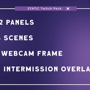 Aesthetic STATIC Twitch Pack | Dreamy Purple Streamer Package | 1 ...