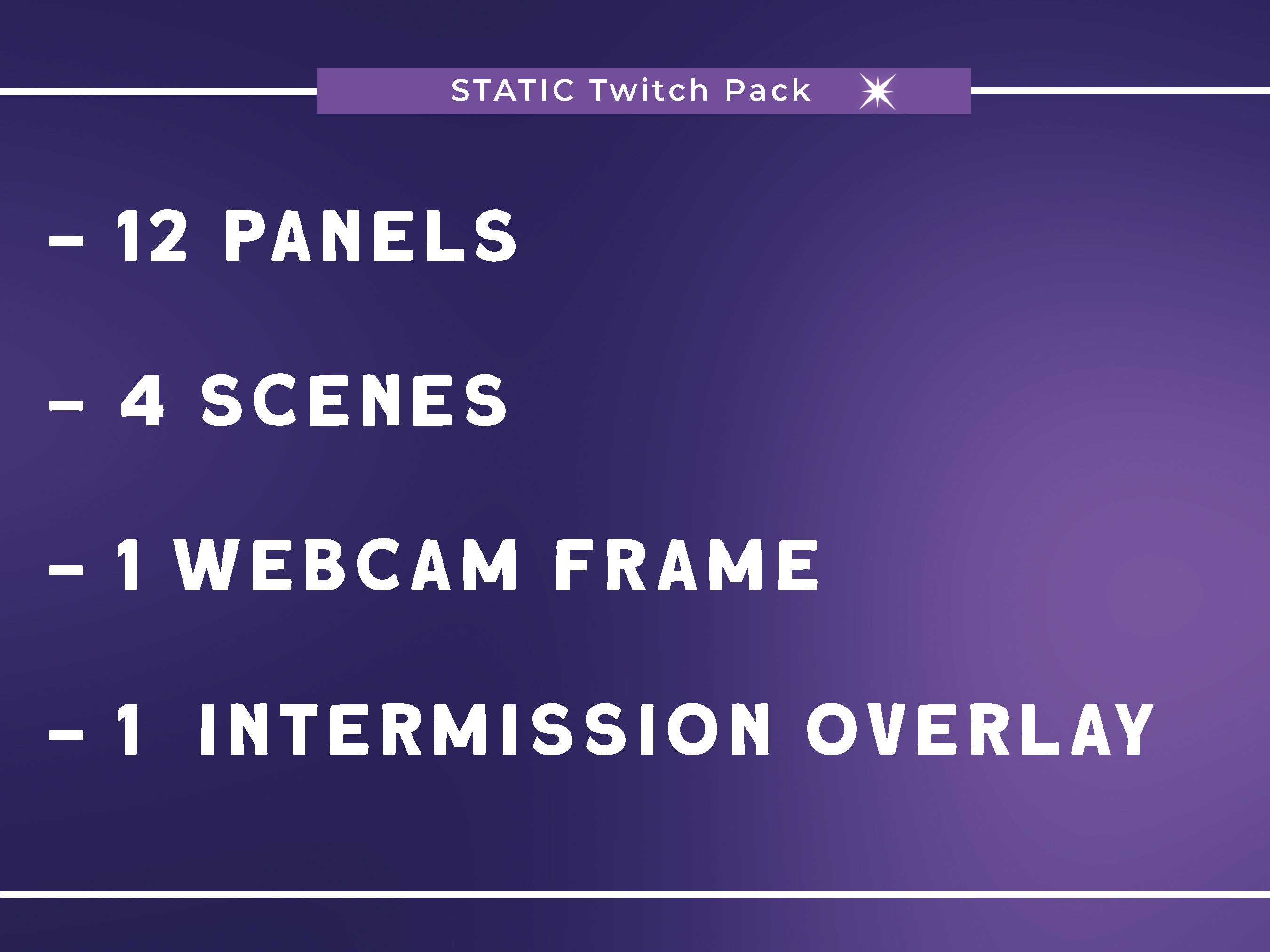 Aesthetic STATIC Twitch Pack Dreamy Purple Streamer Package 1 Overlays ...