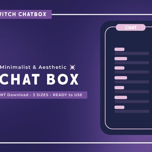 Minimal Aesthetic Twitch Chatbox | Cute Chat Box for Streamers | 3 ...