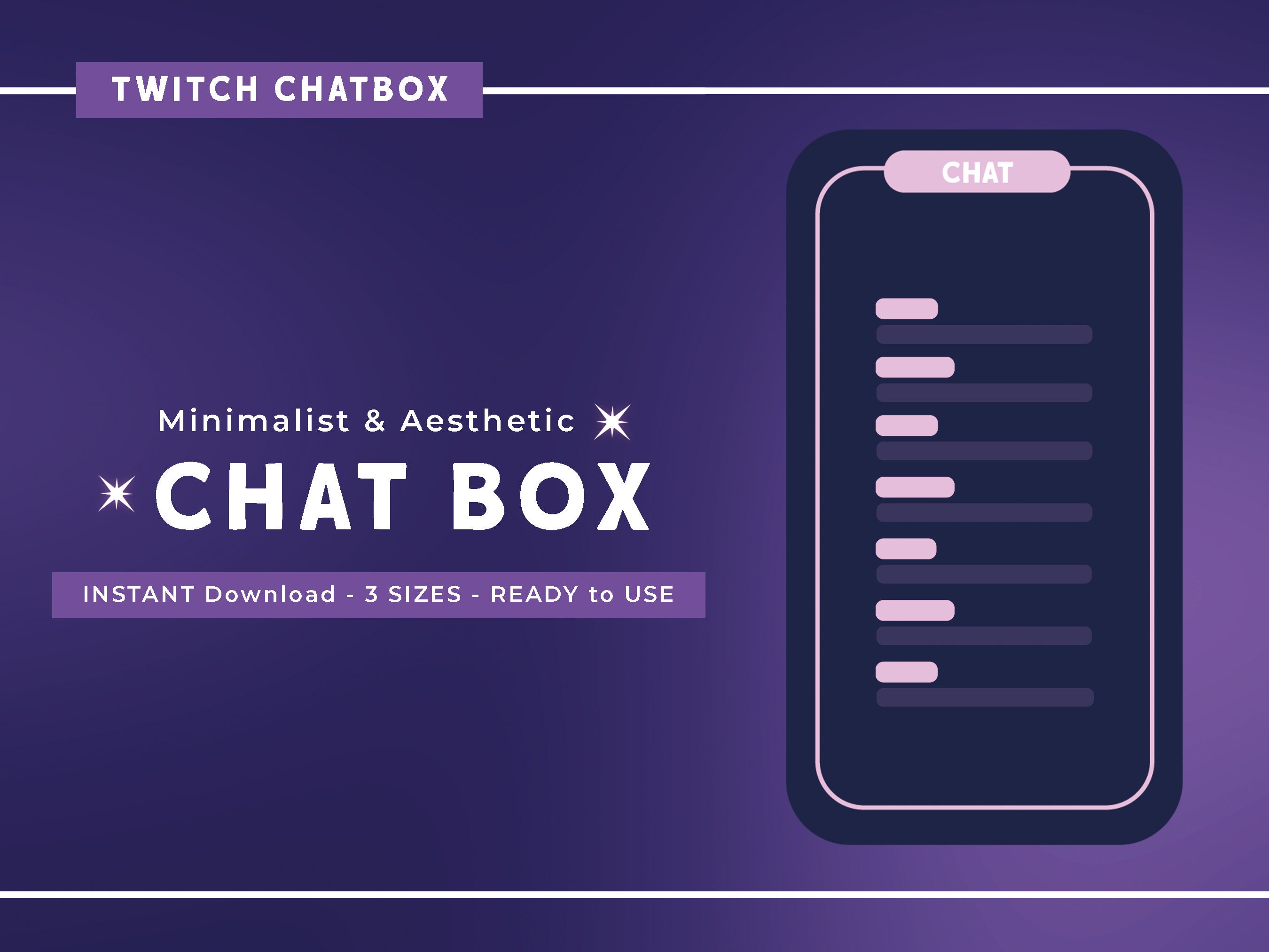 Minimal Aesthetic Twitch Chatbox | Cute Chat Box for Streamers | 3 ... Minimal Aesthetic Twitch Chatbox | Cute Chat Box for Streamers | 3 ...