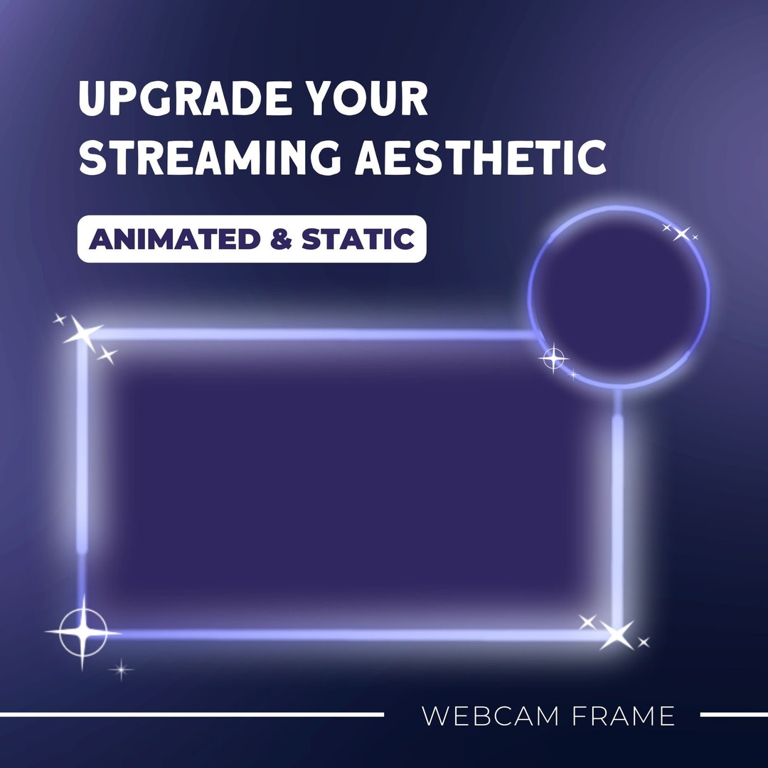 PURPLE Animated Neon Webcam Frame Pack Aesthetic Facecam - Etsy