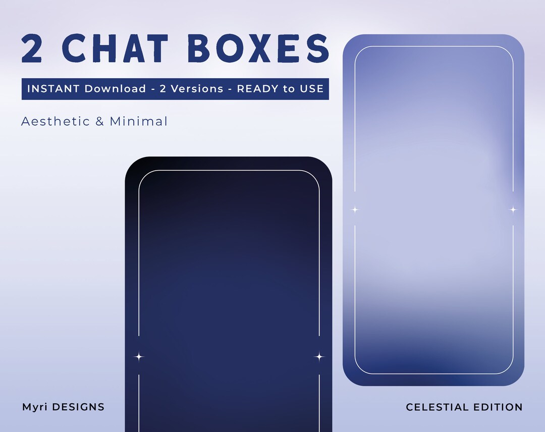 2 Pastel Blue Cute Minimal Aesthetic Twitch Chatbox Cute - Etsy