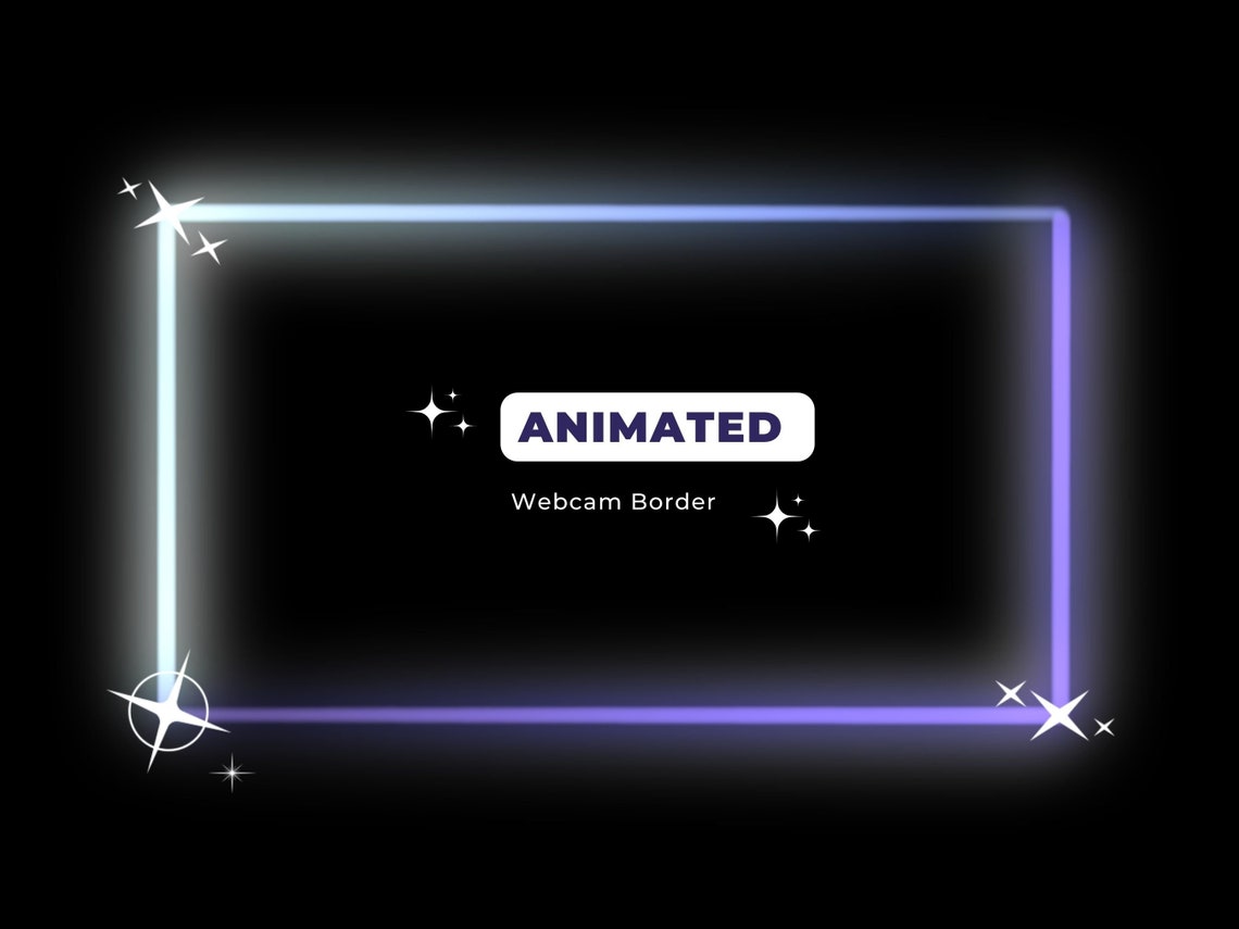 PASTEL PURPLE Animated Neon Webcam Frame | Aesthetic Facecam Twitch ...