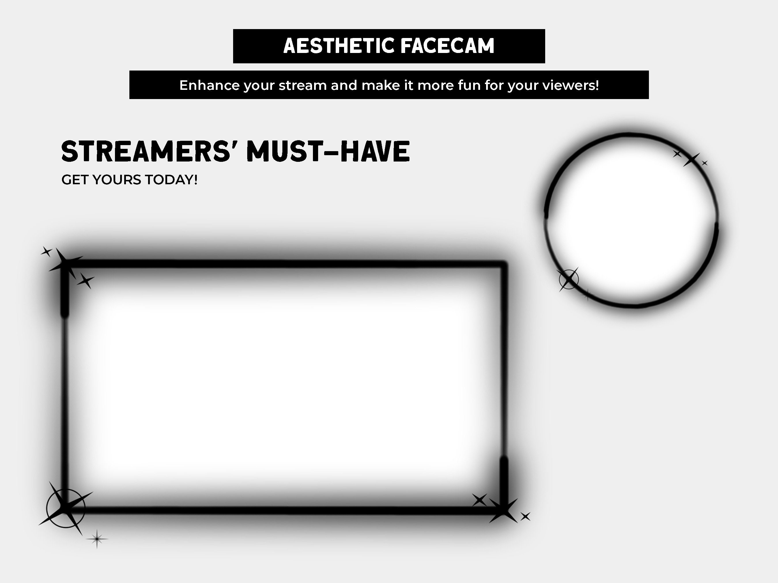 Black Animated Webcam Border Stream Overlay Twitch Youtube Facecam ...