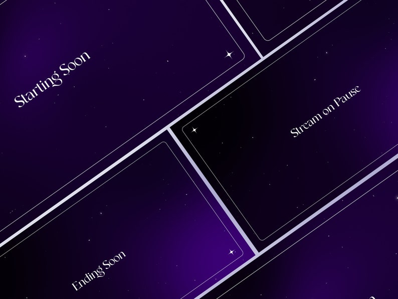 Dark Purple Animated Twitch Pack Overlays Twitch Panels - Etsy