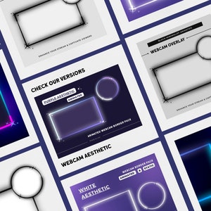 White Animated Webcam Overlay Neon Border | Animated Webcam Frame ...