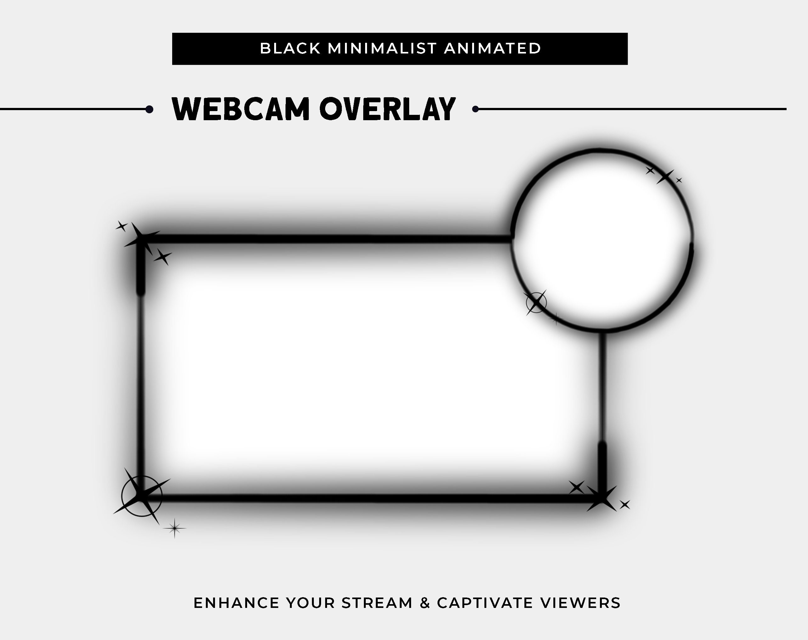 Black Animated Webcam Border Stream Overlay Twitch Youtube Facecam ...
