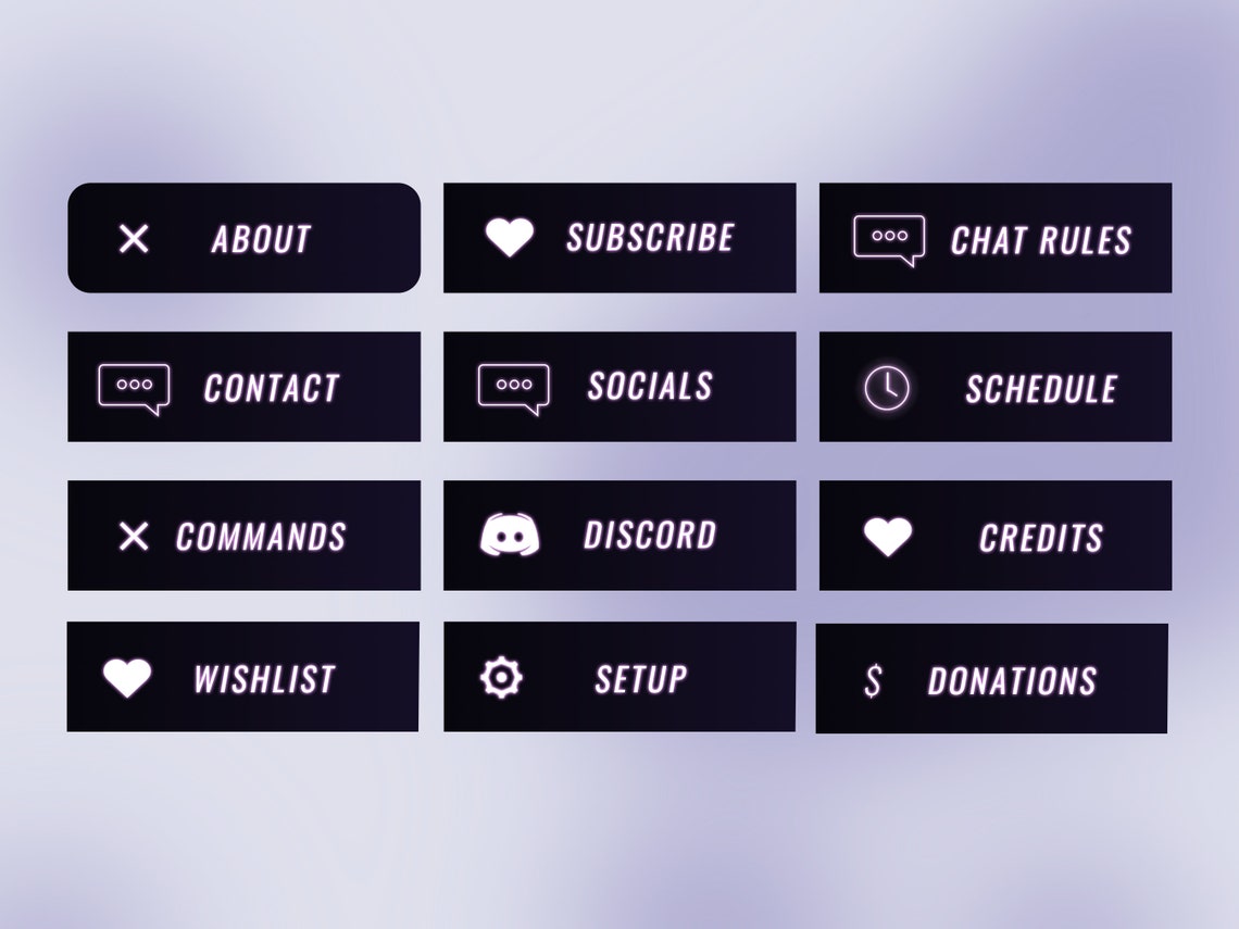 Dark Purple Animated Twitch Pack Overlays, Twitch Panels, Scenes ...