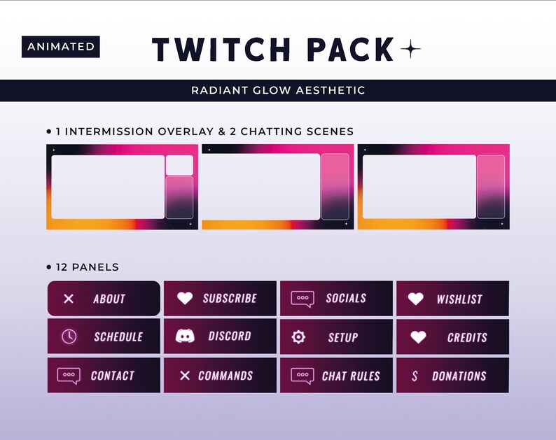 Engaging Bright Twitch Package Animated Twitch Overlay Cute Twitch ...