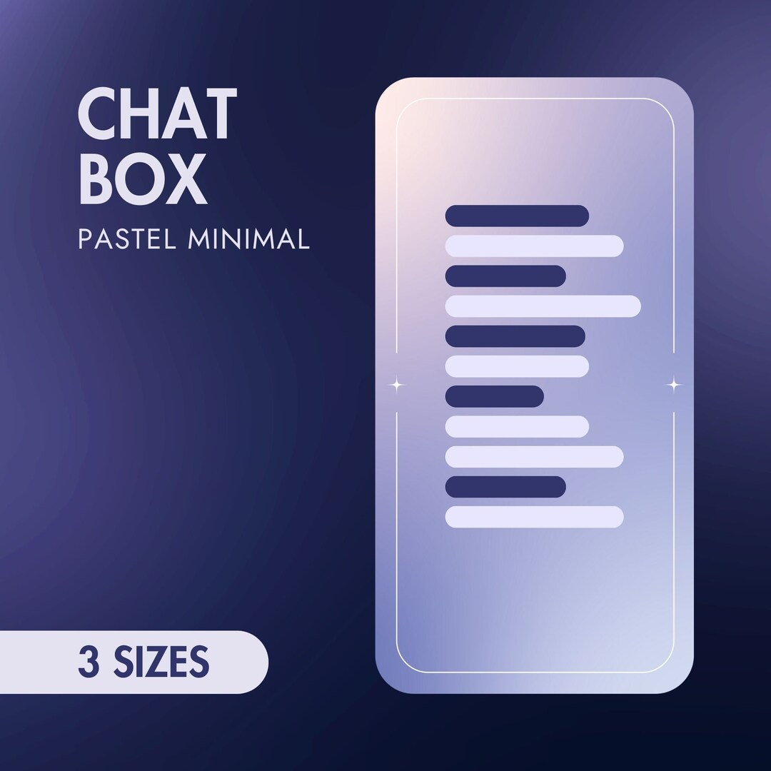 Pastel Minimal Twitch Chatbox: Streamer Overlay (3 Sizes) (PNG) - Etsy