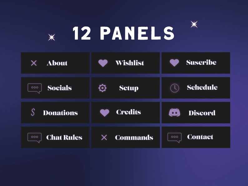 Aesthetic STATIC Twitch Pack Dreamy Purple Streamer Package 1 Overlays ...