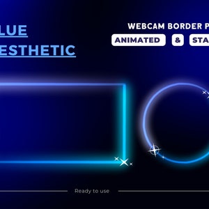 Animated Neon Blue Webcam Overlay Pack Aesthetic Facecam - Etsy