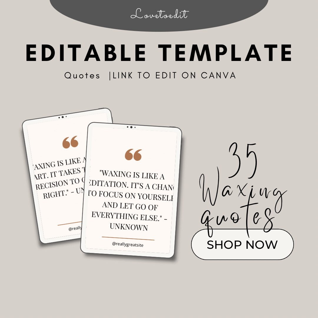 34 Waxing Business Quotes EDITABLE ON CANVA - Etsy